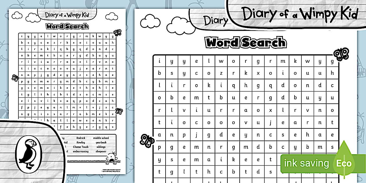 FREE! - Diary of a Wimpy Kid: Wordsearch (Teacher-Made)