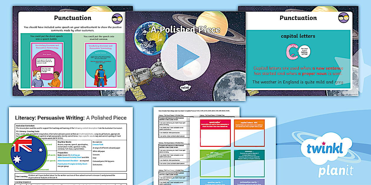Year 3 Space The King of Space Persuasive Writing Lesson 5