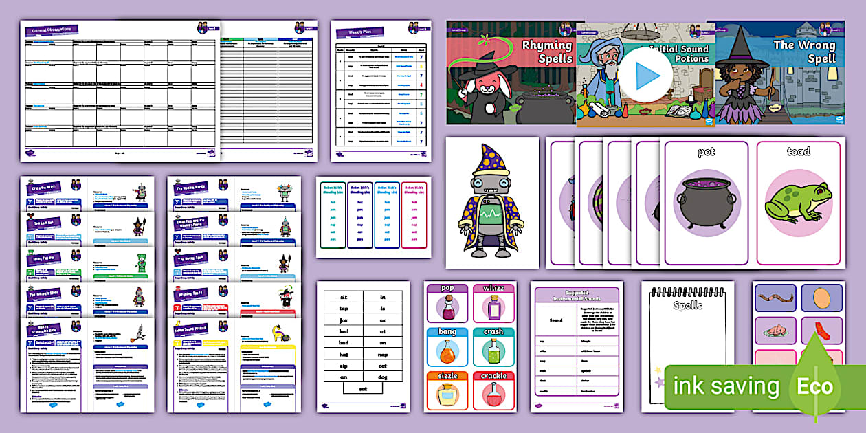 Phonics Level 1 Witches and Wizards Weekly Lesson Pack