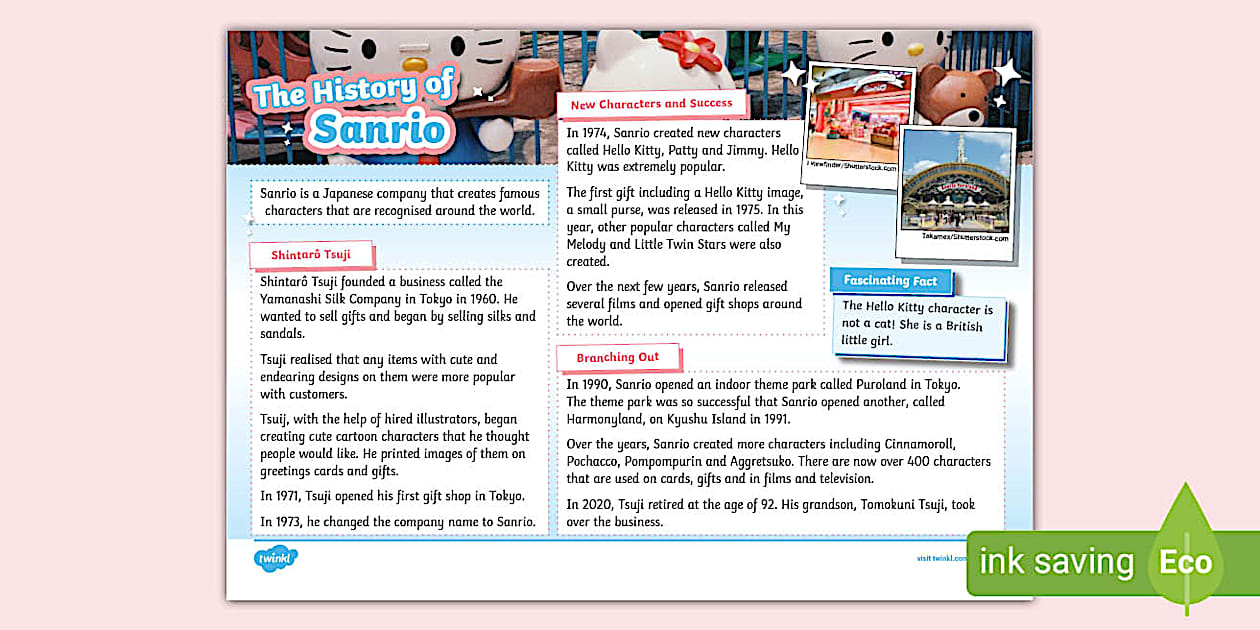 The History of Sanrio Fact File - KS2 - Japan - Pop Culture