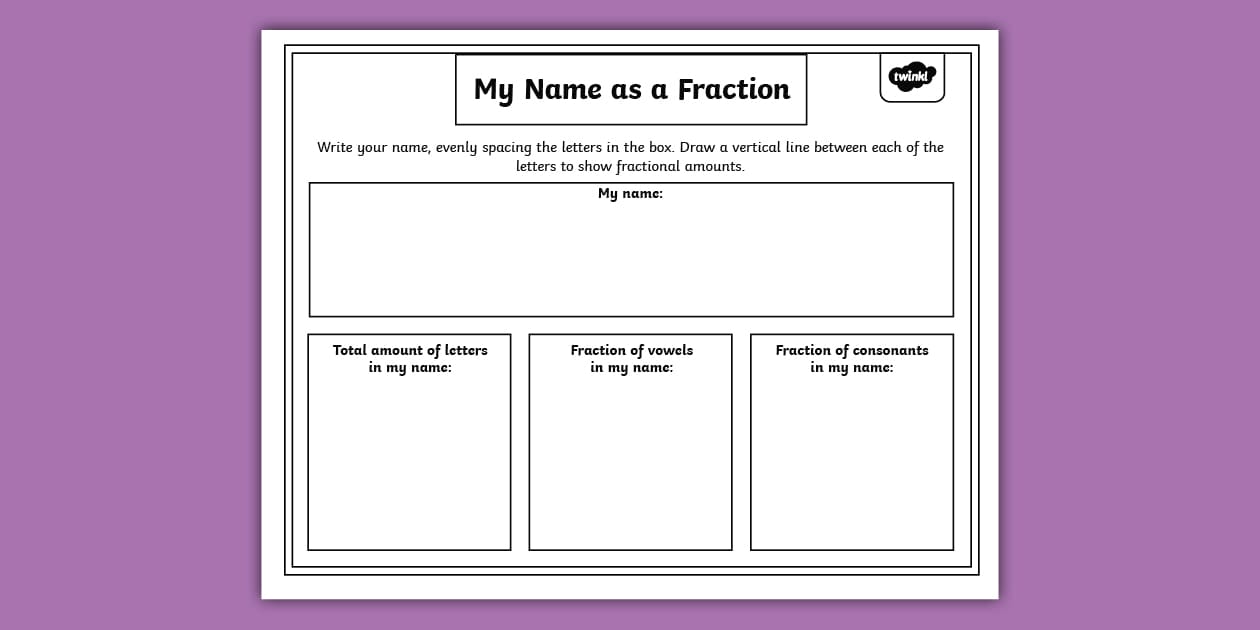 Fraction Name Activity for 3rd-5th Grade | Twinkl USA