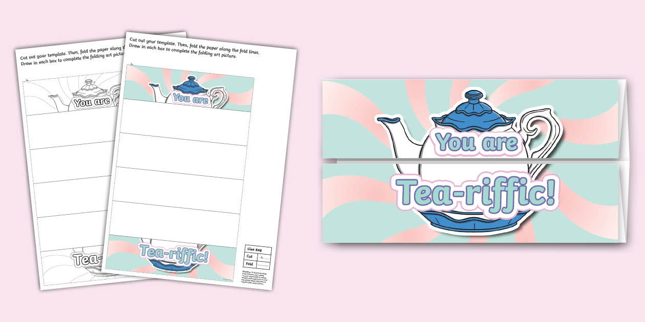 Mother's Day Tea Pot Folding Art Template - Twinkl