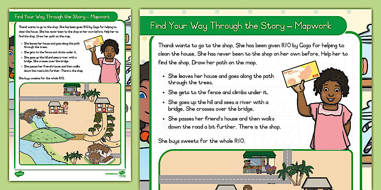 Find Your Way Through the Story – Mapwork Activity Sheet