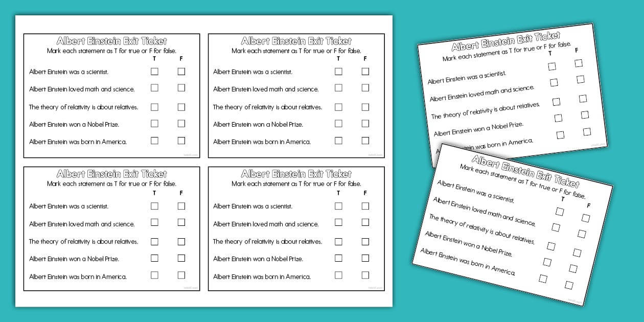 First Grade Albert Einstein Exit Tickets (Teacher-Made)