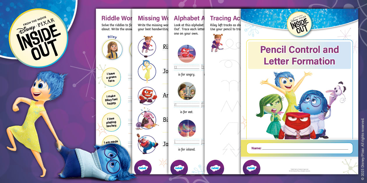 Inside Out Worksheets PDF Pencil Control & Handwriting