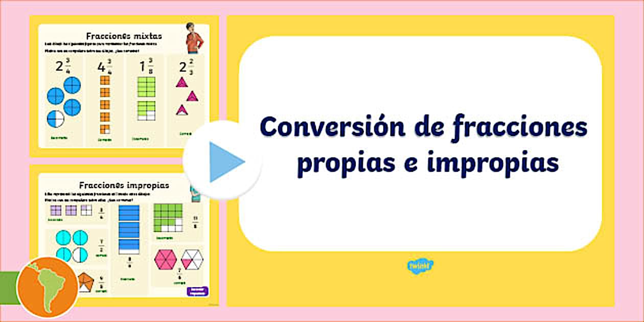 Powerpoint: Fracciones mixtas e impropias (teacher made)