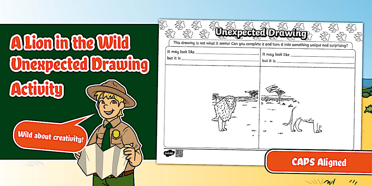 A Lion in the Wild - Unexpected Drawing Activity (CAPS)