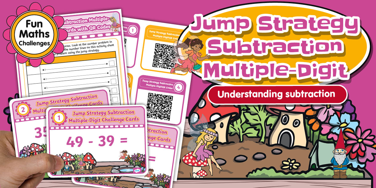 Jump Strategy Subtraction Multiple-Digit Challenge Cards