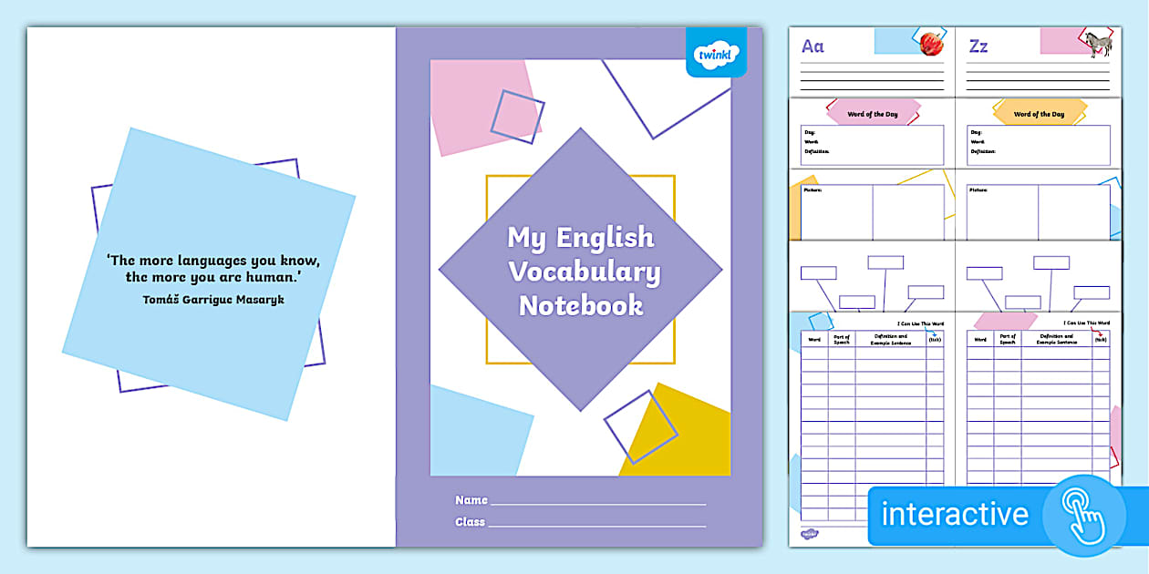 ESL Student Vocabulary Notebook (teacher made) - Twinkl