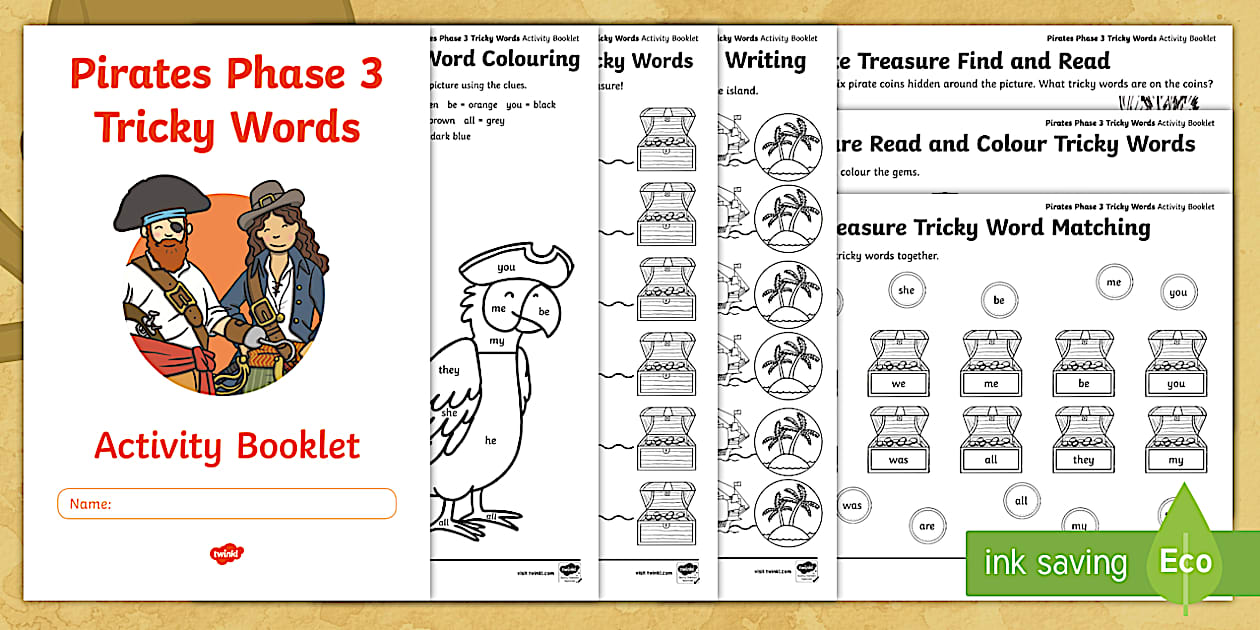 Pirates Phase 3 Tricky Word Activity Booklet - Twinkl