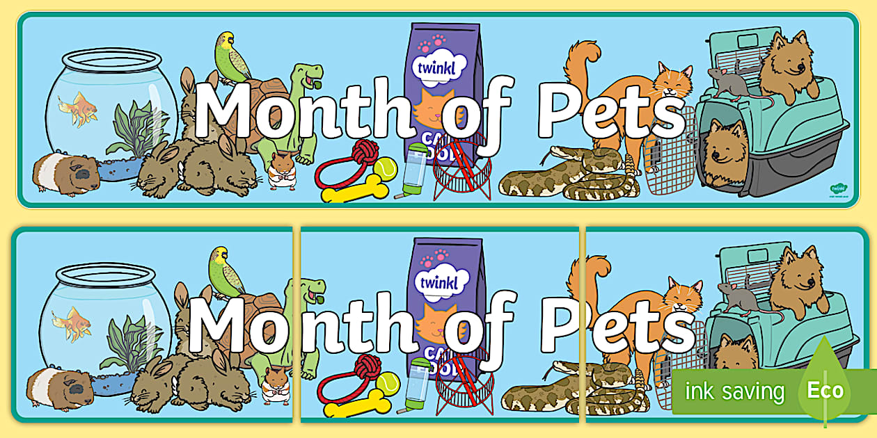 Cursive Month of Pets Banner (teacher made) - Twinkl