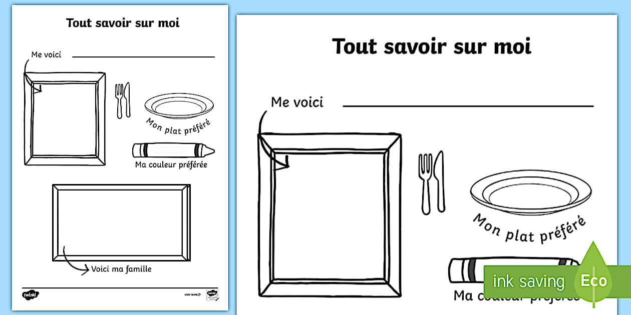 Feuille d'activité : Coloriage tout savoir sur moi
