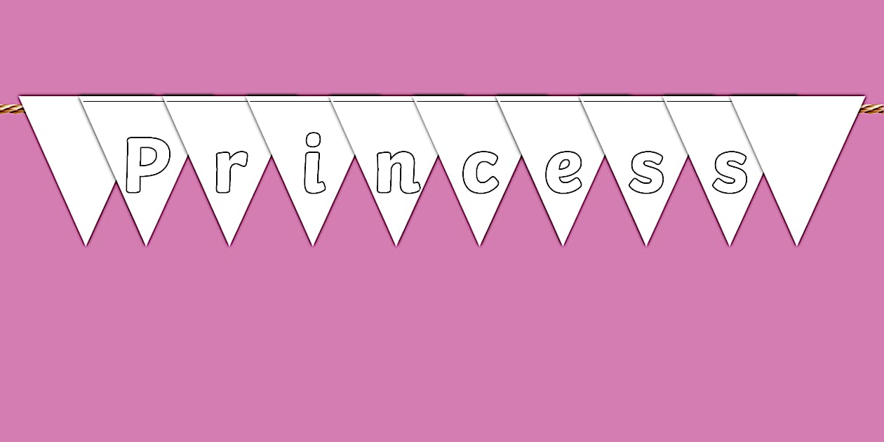 Princess Colouring Bunting (teacher made) - Twinkl