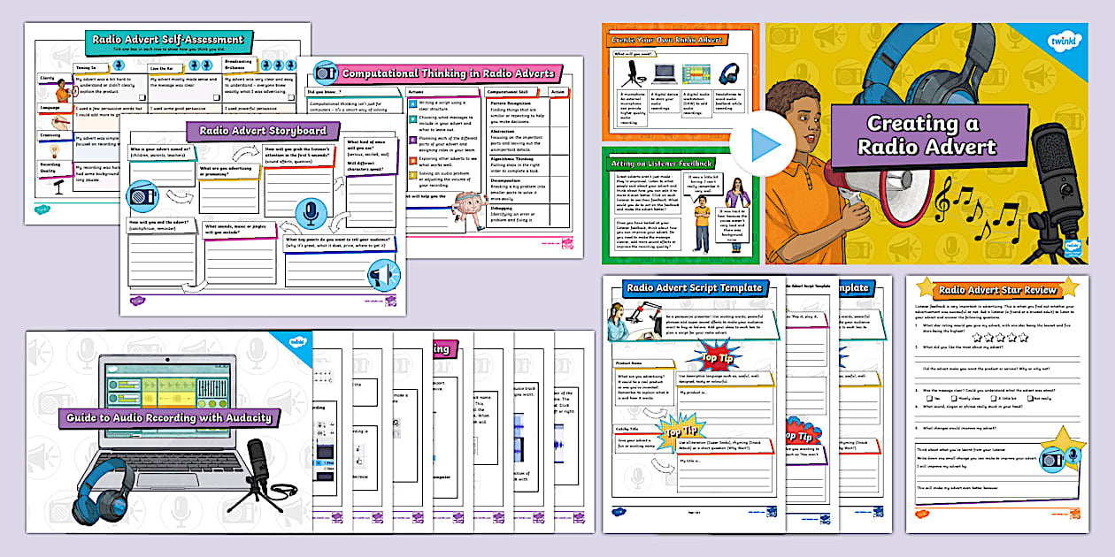 Radio Advert Activity Pack for Computing (teacher made)