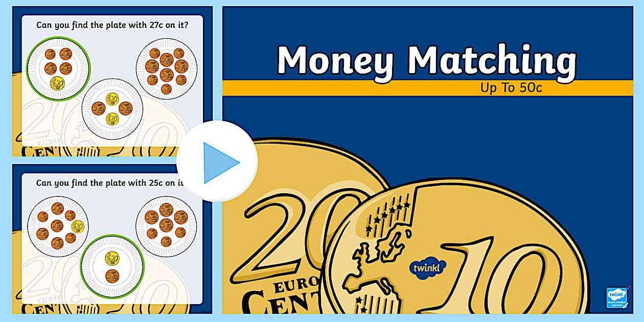 Money Matching up to 50¢ PowerPoint - Money Matching Activity Up To 50p