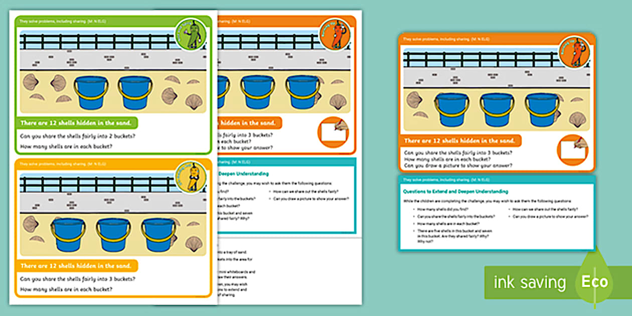 EYFS Maths Sharing Chilli Challenges: Sharing Shells