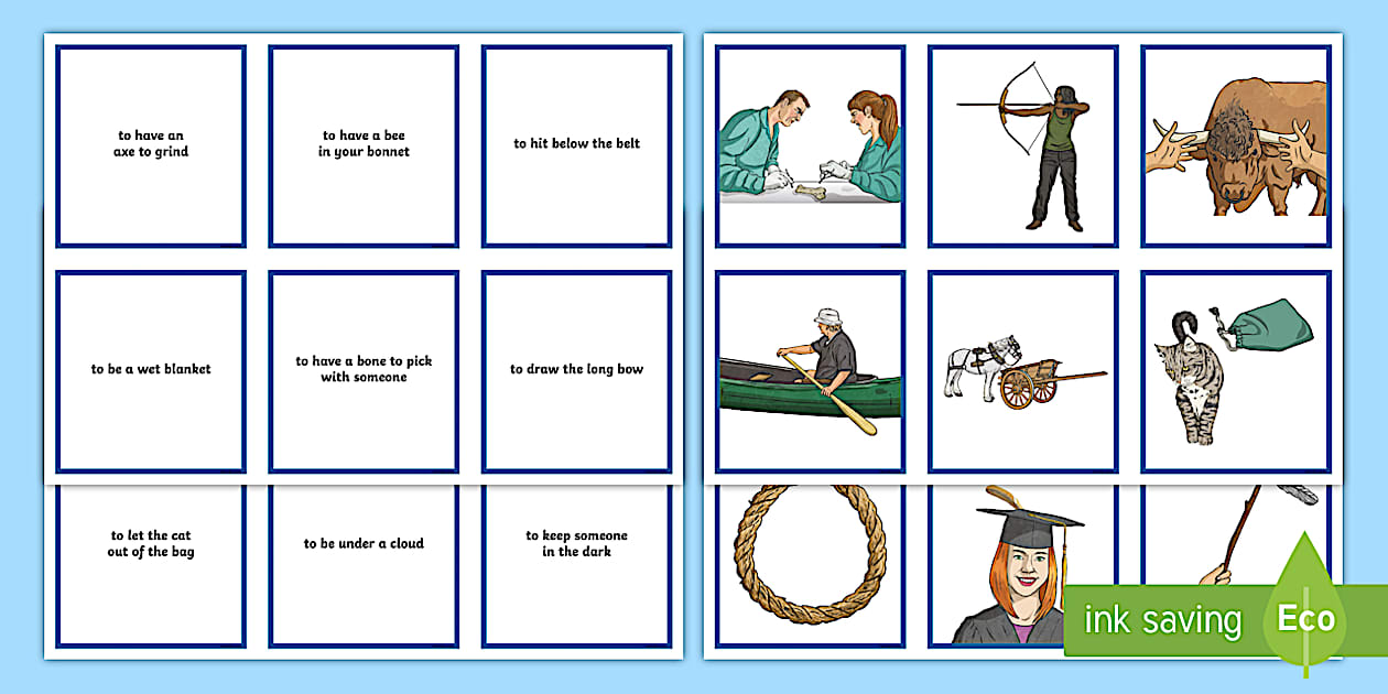 Idiom Matching Cards (teacher made) - Twinkl