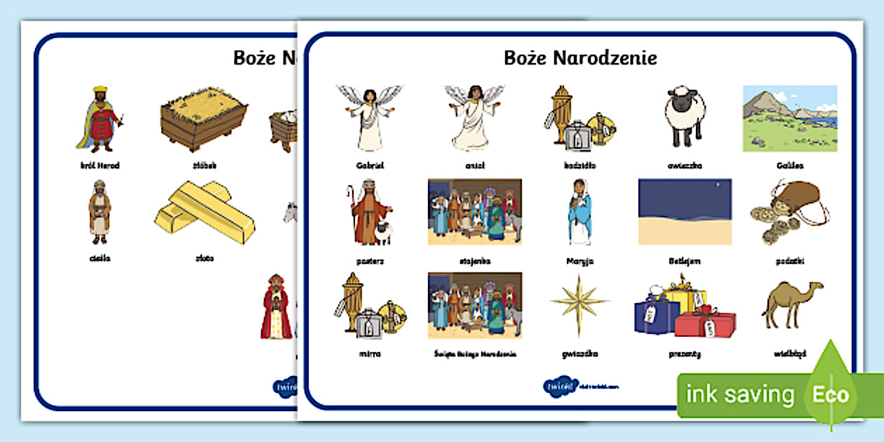 Nativity Word Mat English/Polish - Nativity Word Bank
