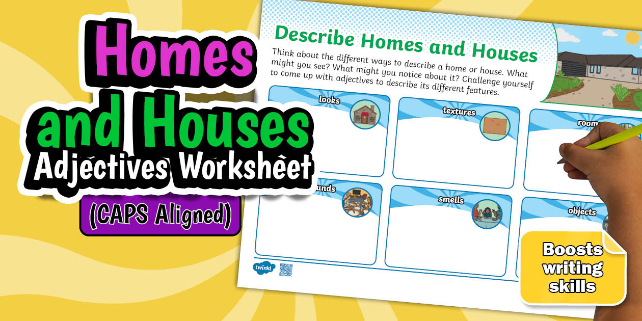 Foundation Phase Home Language Homes and Houses Adjectives Worksheet (CAPS