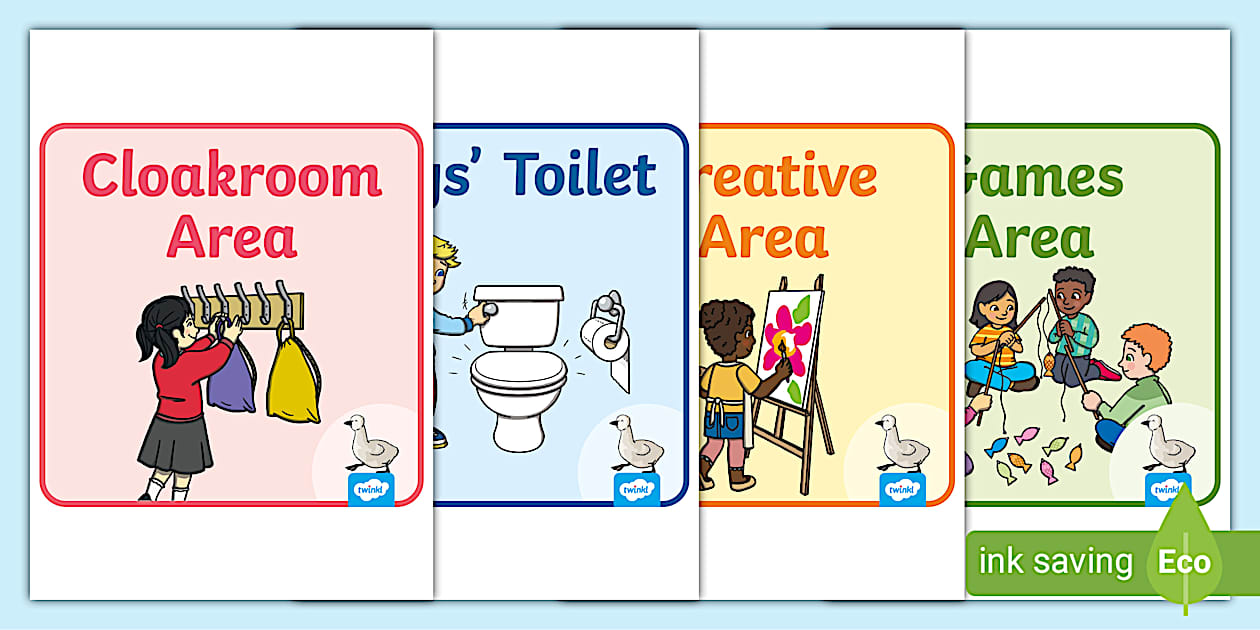 Cygnet Themed Editable Square Classroom Area Signs (Colourful)