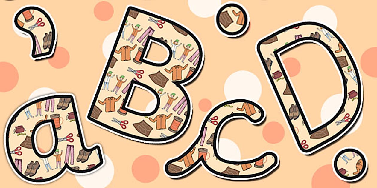 The Elves and the Shoemaker Themed Size Editable Display Letters