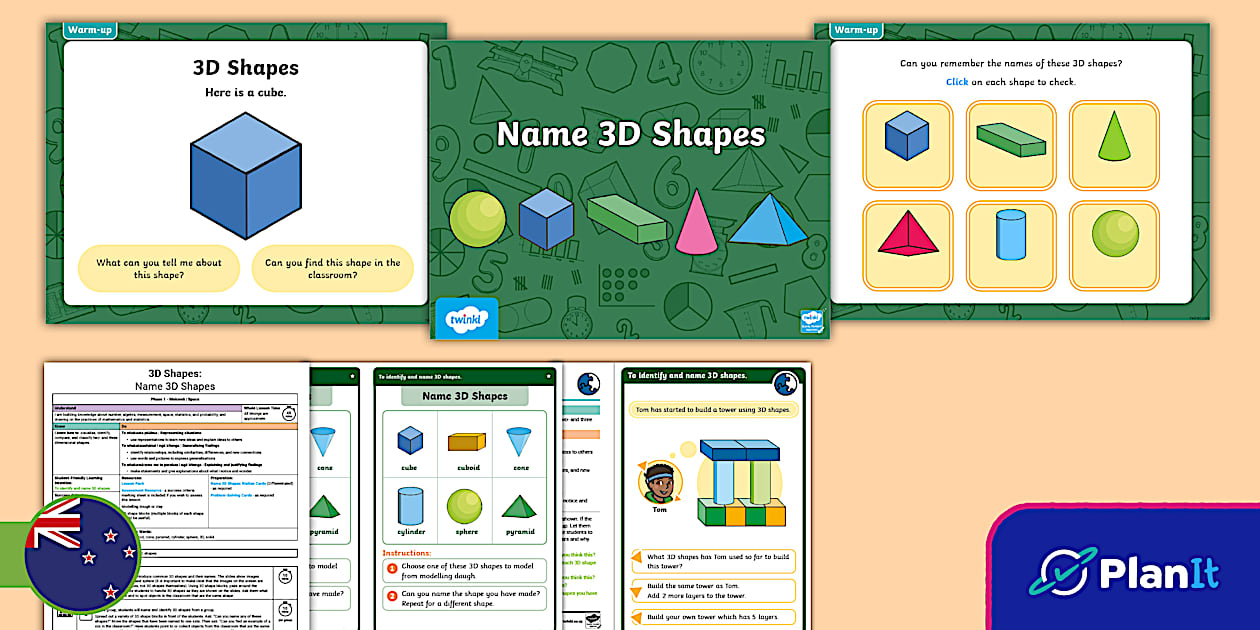 Phase 1 Space: 3D Shapes (Name 3D Shapes) Lesson 1 - Twinkl