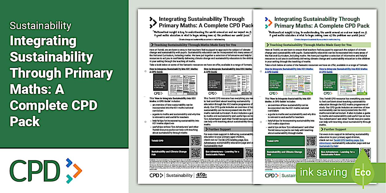 Integrating Sustainability Through Primary Maths: A Complete CPD Pack