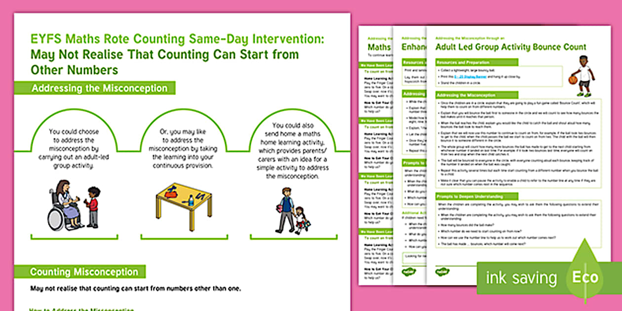 Kindergarten Maths Rote Counting Same-Day Intervention Plan