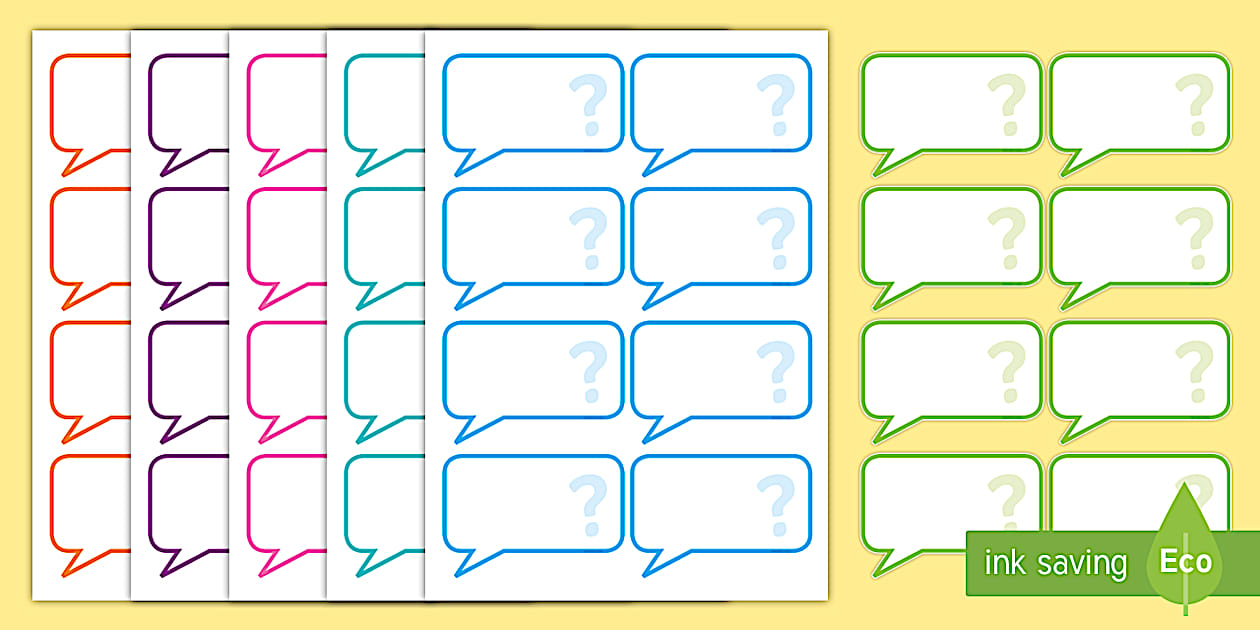 Editable AF Guided Reading Blank Question Cards - Twinkl