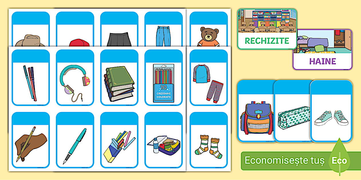 Rechizite, jucării sau haine? – Activitate de sortare