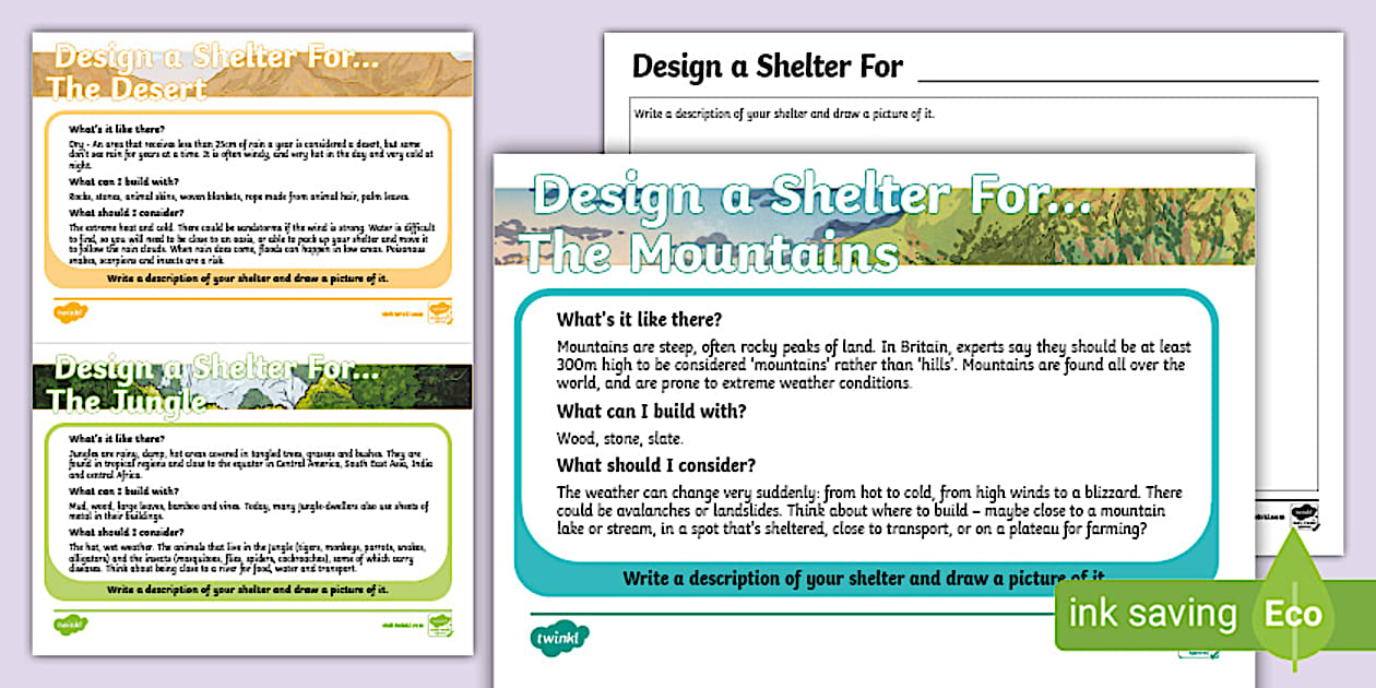 Build a Shelter - Shelters KS2 Design and Technology