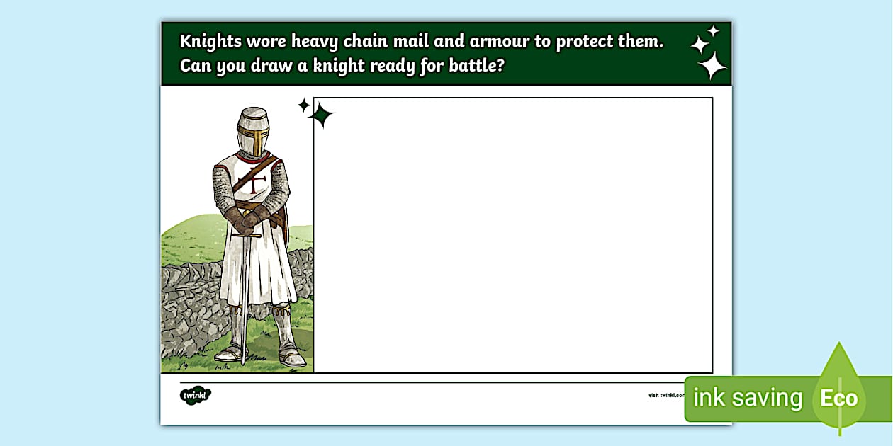A Fun Knight Drawing Prompt Worksheet | Twinkl | KS1
