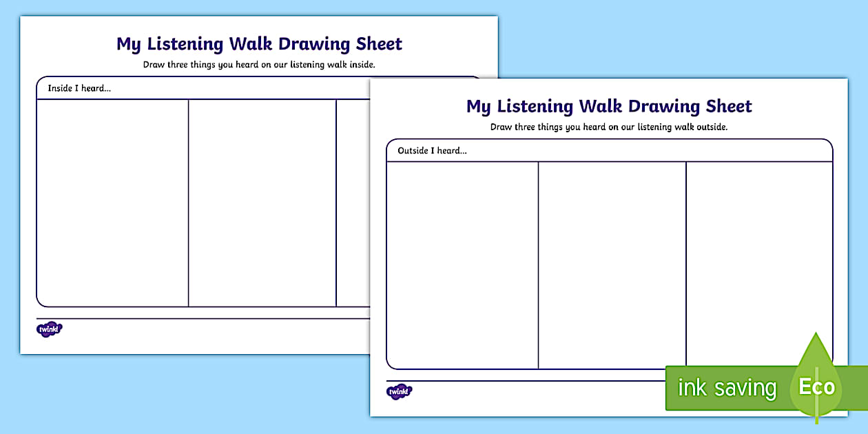 Editable My Listening Walk Drawing Sheet (teacher made)