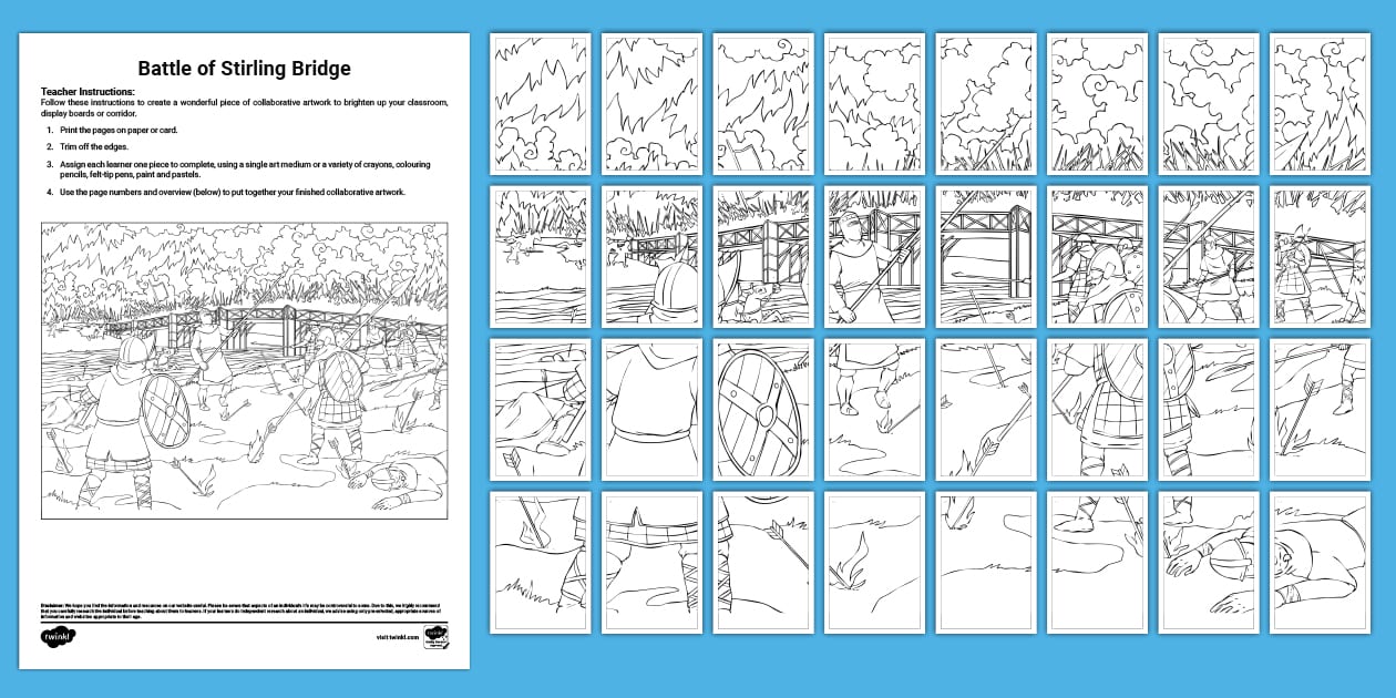 Battle of Stirling Bridge Collaborative Colouring Activity