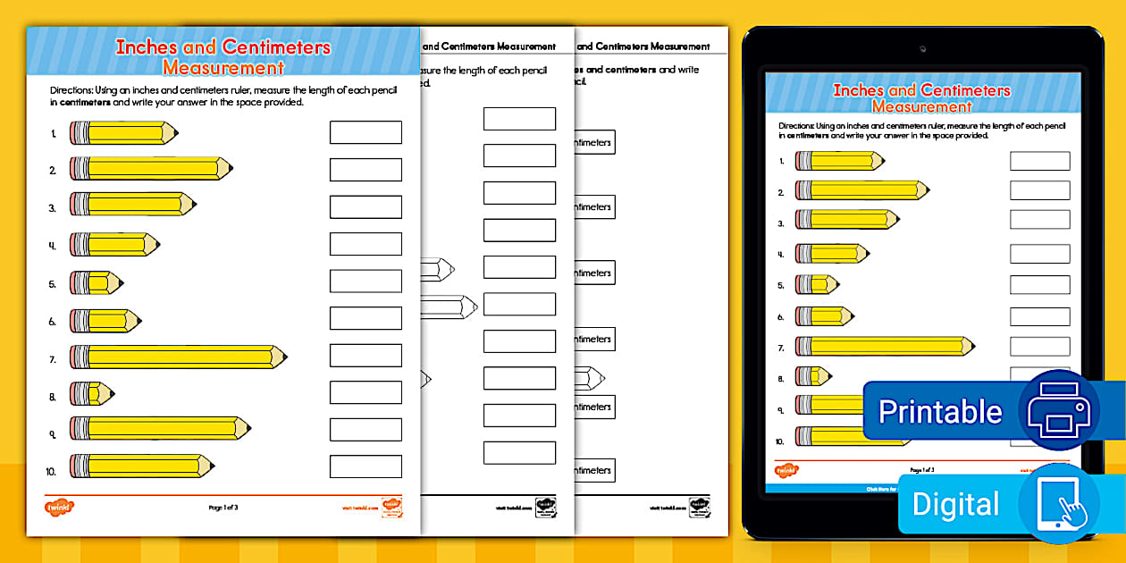 Centimeters to Inches activity | Math Resource | Twinkl USA