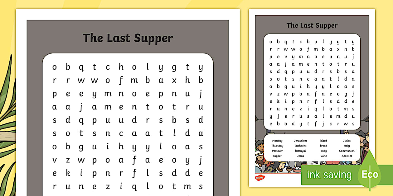 The Last Supper Word Search - The Last Supper activity