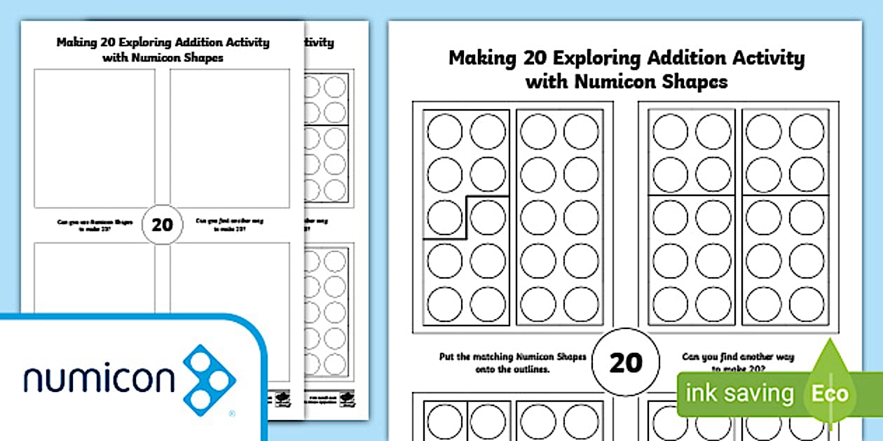 👉 Making 20 Numicon Shape Exploring Addition Activity