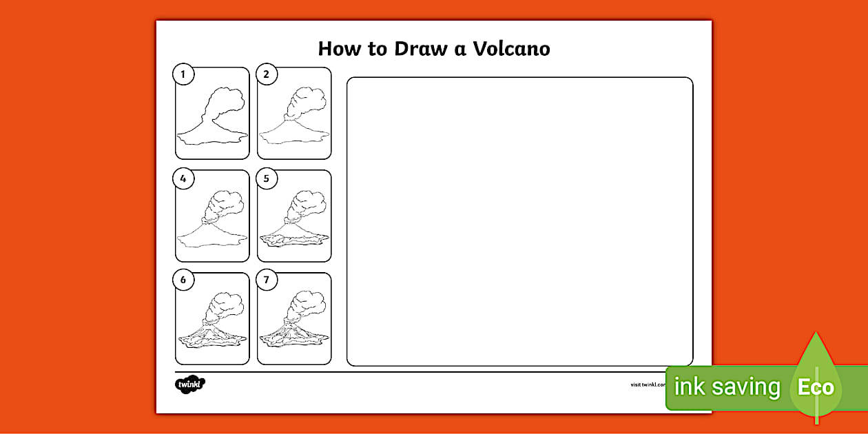 Volcano Drawing | How to draw a volcano | Twinkl Arts