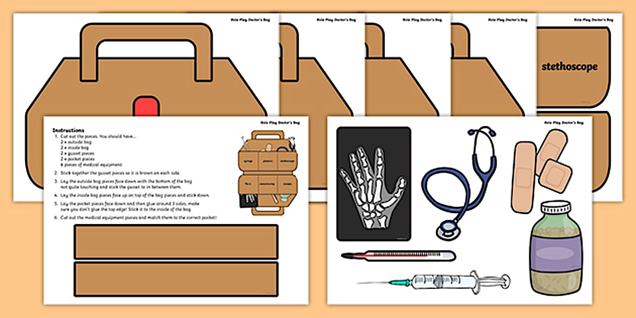 Editable Role Play Doctor's Bag (teacher made) - Twinkl
