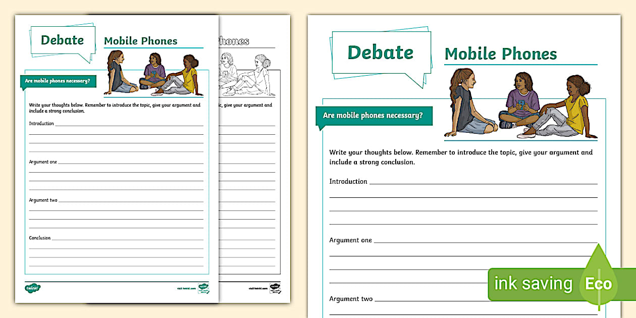 Are Mobile Phones Necessary Debate Writing Frame - Twinkl