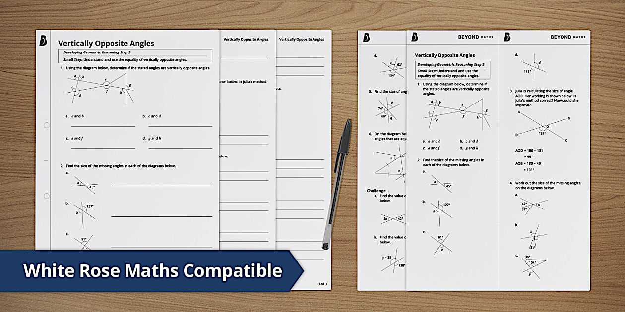 👉 Vertically Opposite Angles (teacher made) - Twinkl