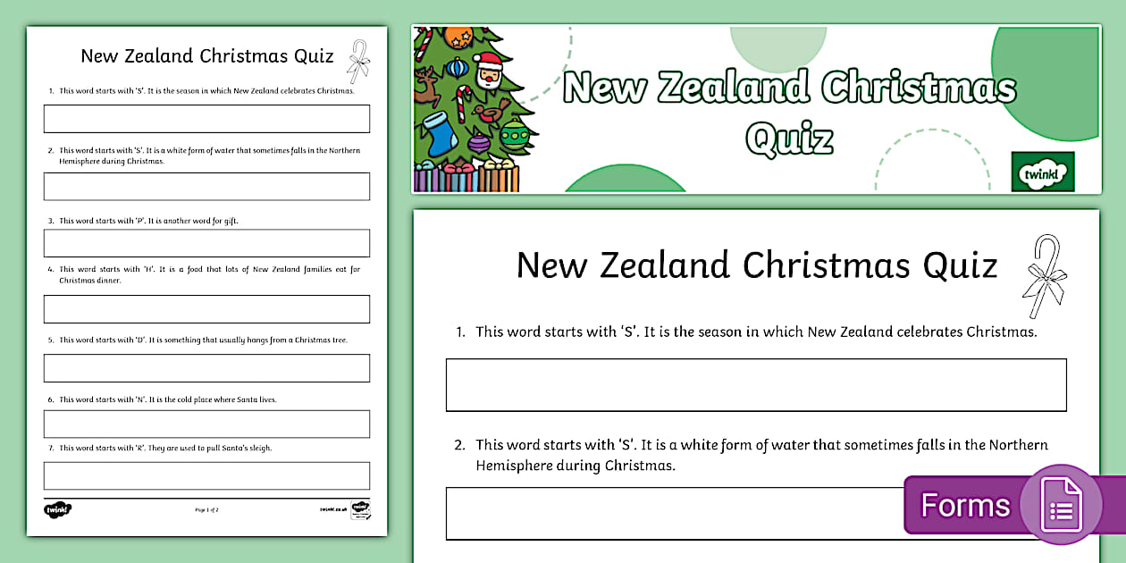 Christmas Quiz | New Zealand | Cultural Celebration | Twinkl