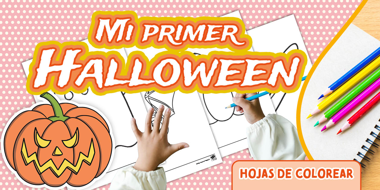Hojas de colorear: Mi primer Halloween - Twinkl