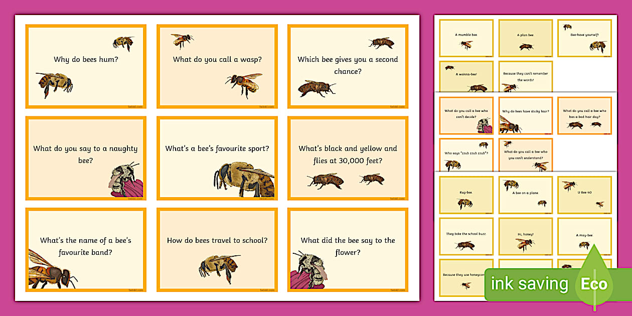 ESL Bee Joke Matching Cards Game | ESL | Twinkl