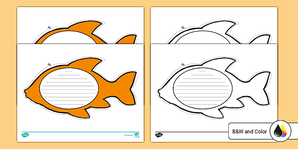 Fish Outline Writing Templates (Hecho por educadores)