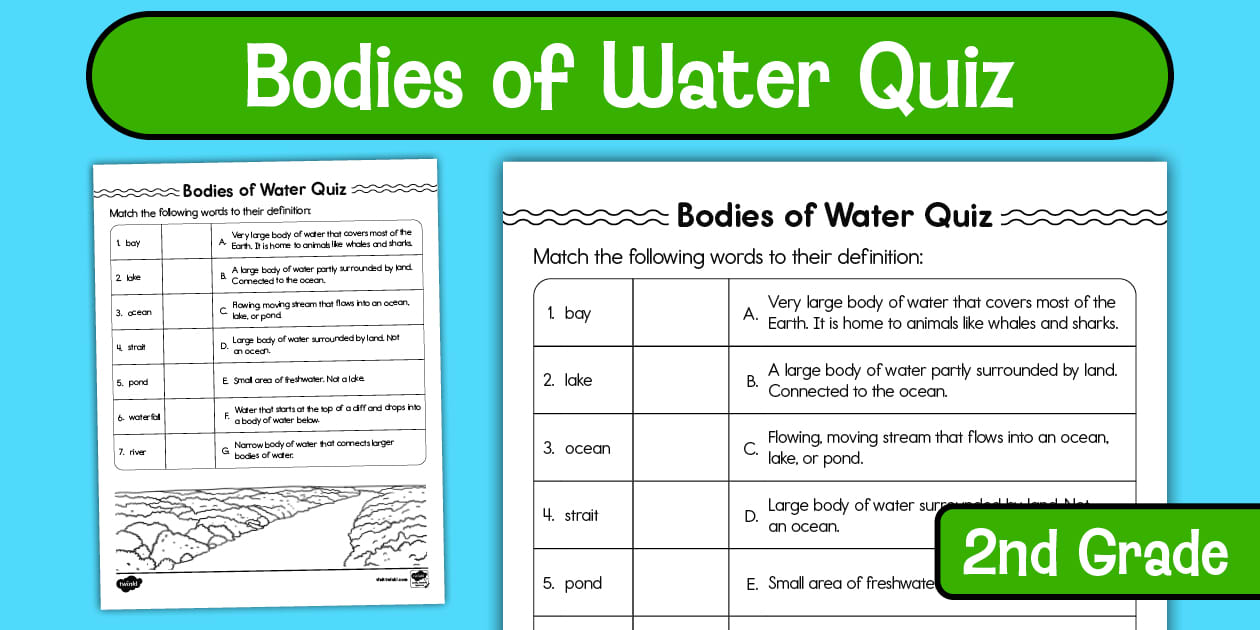 Second Grade Bodies of Water Quiz