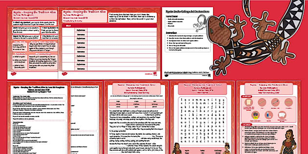 Tongan Ngatu Patterns School Journal and Craft Learning Experience
