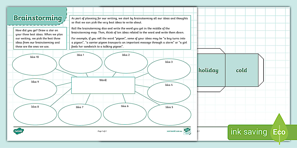 Brainstorming Dice Activity - Educational Resources - Twinkl