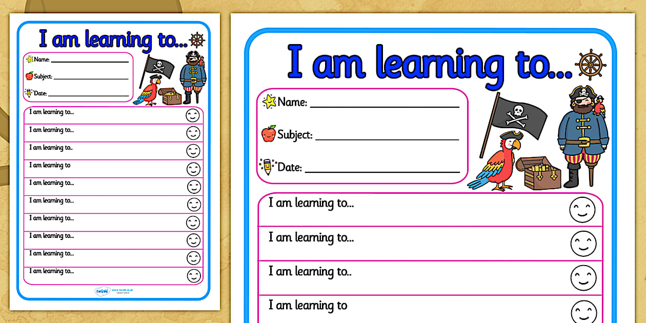 Themed Target and Achievement Sheets Pirate Themed - Twinkl