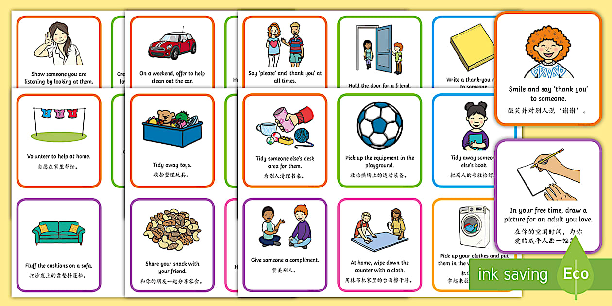 Kindness cards | English/Mandarin | Year 3 to 6 - Twinkl